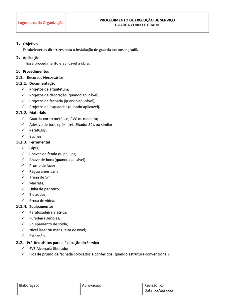 Instalação de Guarda-Corpos e Gradil | PDF | Parafuso | Materiais