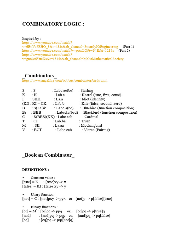 COMBINATORS | PDF | Logic | Mathematics