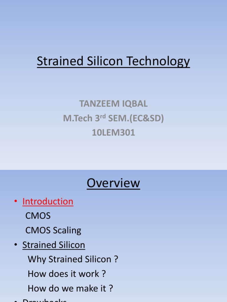 Strained Silicon Technology | PDF | Mosfet | Cmos
