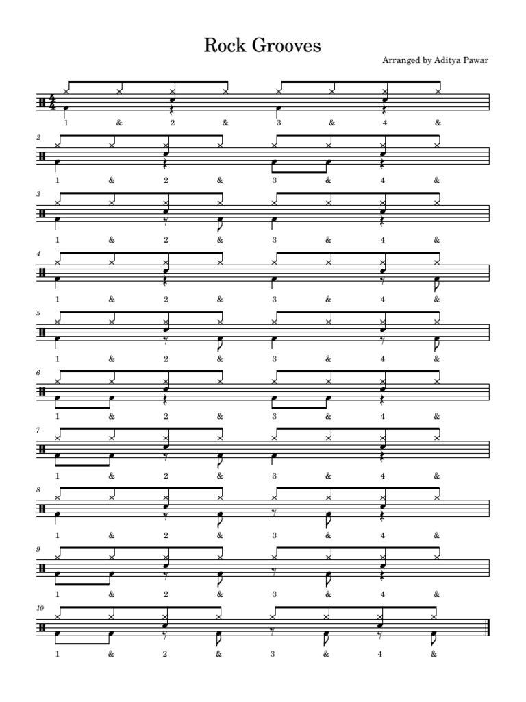 Rock Grooves Sheet Music | PDF