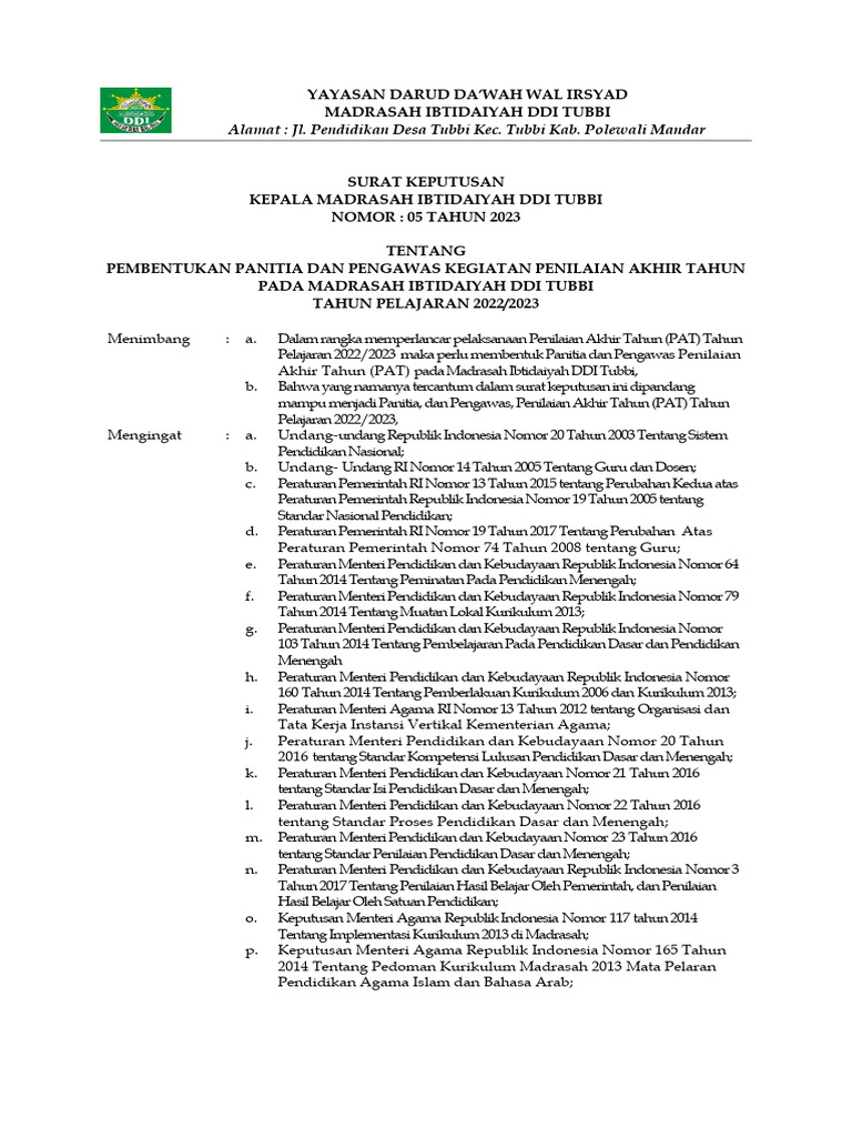 SK Panitia Pat 2023 | PDF