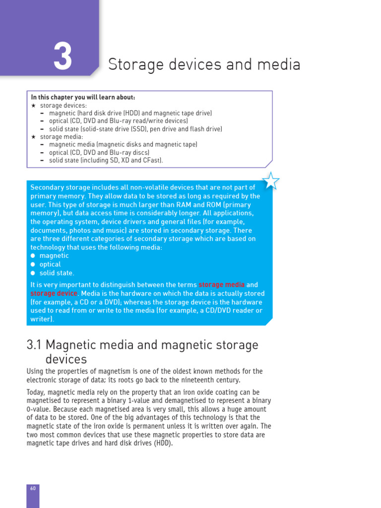 CH3 Storage Devices and Media | PDF | Computer Data Storage | Hard Disk Drive