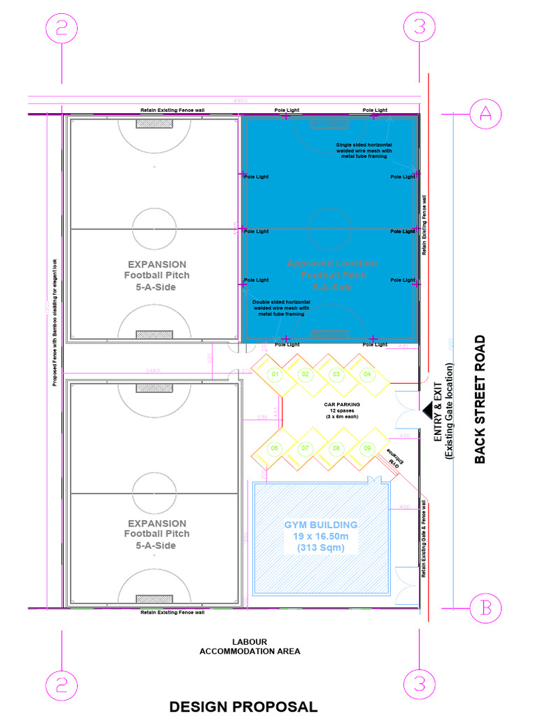 5-A-Side Football Pitch Expansion Plan | PDF | Wall | Architectural Design
