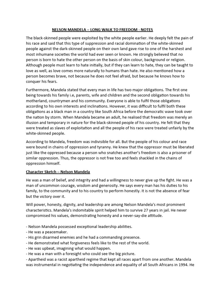 Nelson Mandela Notes | PDF | Nelson Mandela | Courage