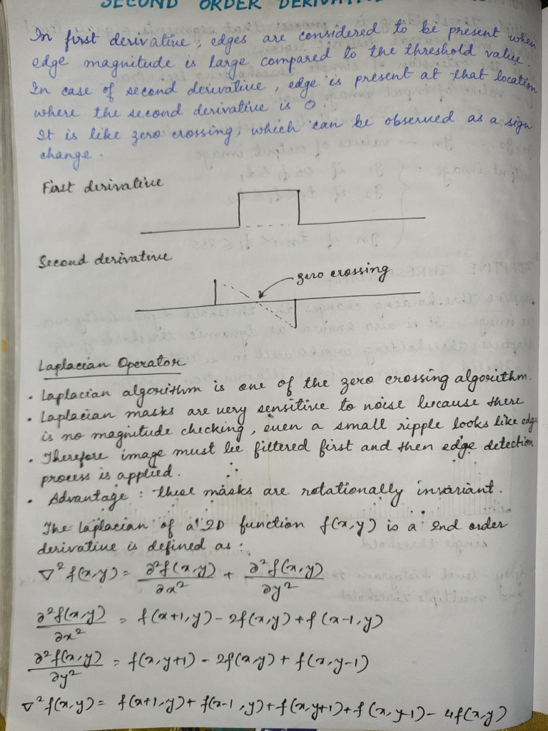 Second Order Derivatives Notes | PDF