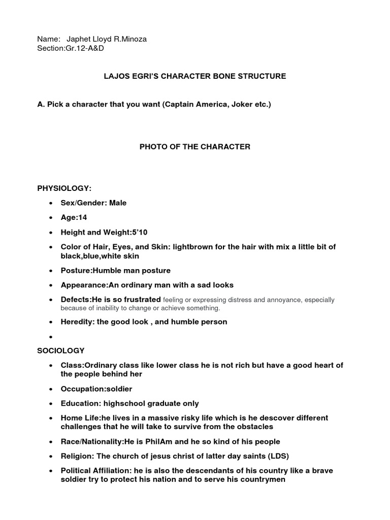 Character-Bone-Structure | PDF | Behavioural Sciences