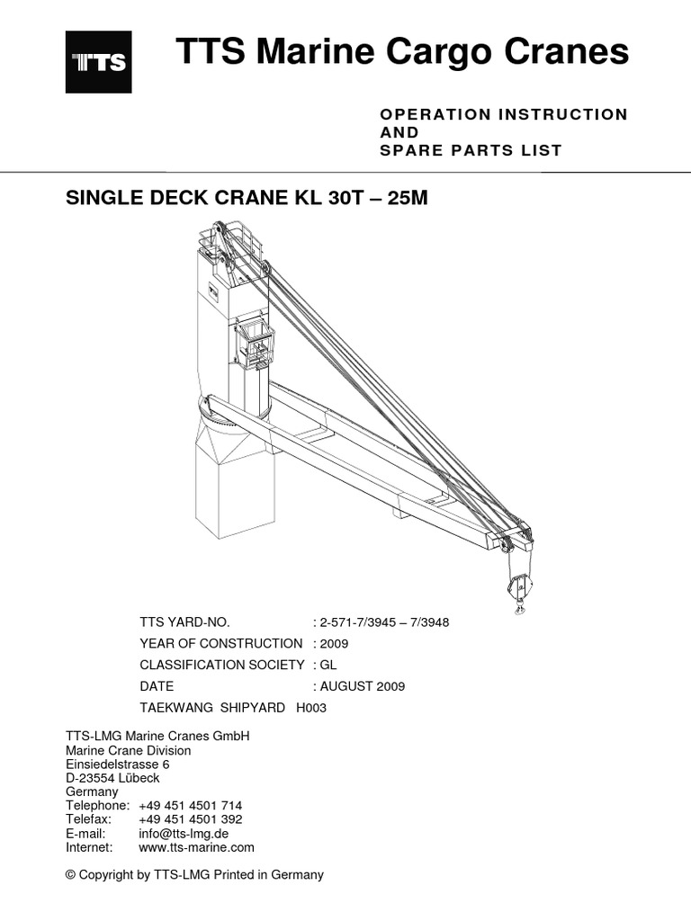 Tts Deck Crane 458884920 | PDF | Crane (Machine) | Mechanical Engineering
