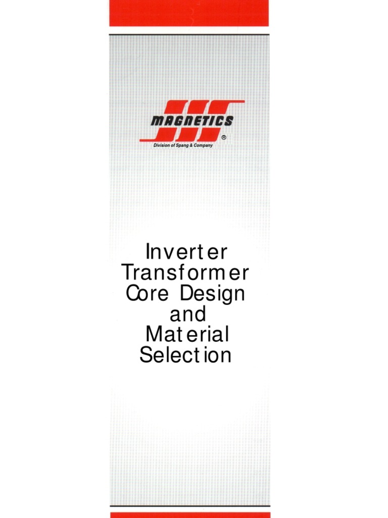 Inverter Transformer Design and Core Selection | PDF | Inductance ...