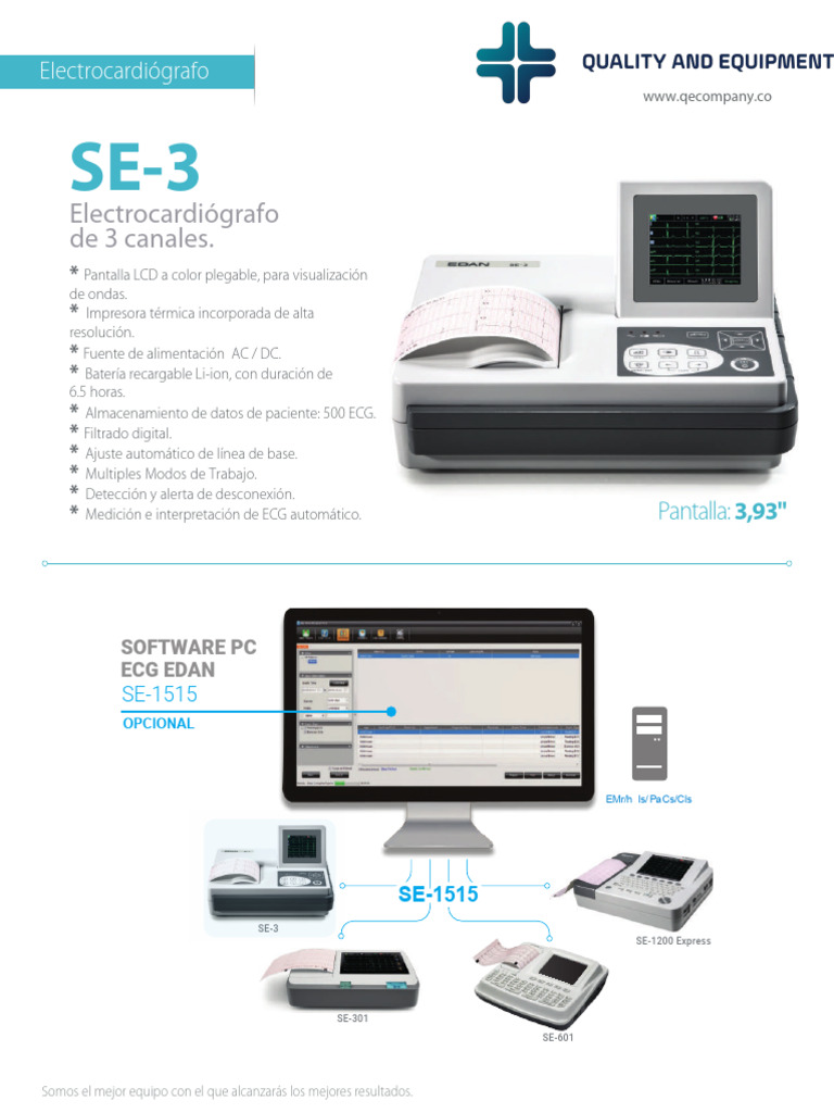Electrocardiografo SE3 Dig Nuevo Sin Logo | PDF | Pantalla de cristal ...