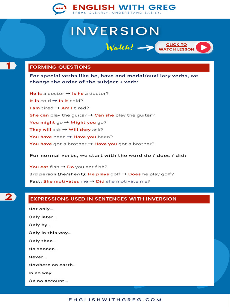 09) Inversion | PDF | Verb | Linguistics