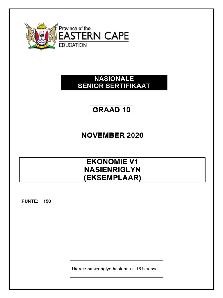 Economics p1 Memo Gr10 Nov2020 - Afrikaans | PDF Economics p1 Memo Gr10 Nov2020 - Afrikaans | PDF