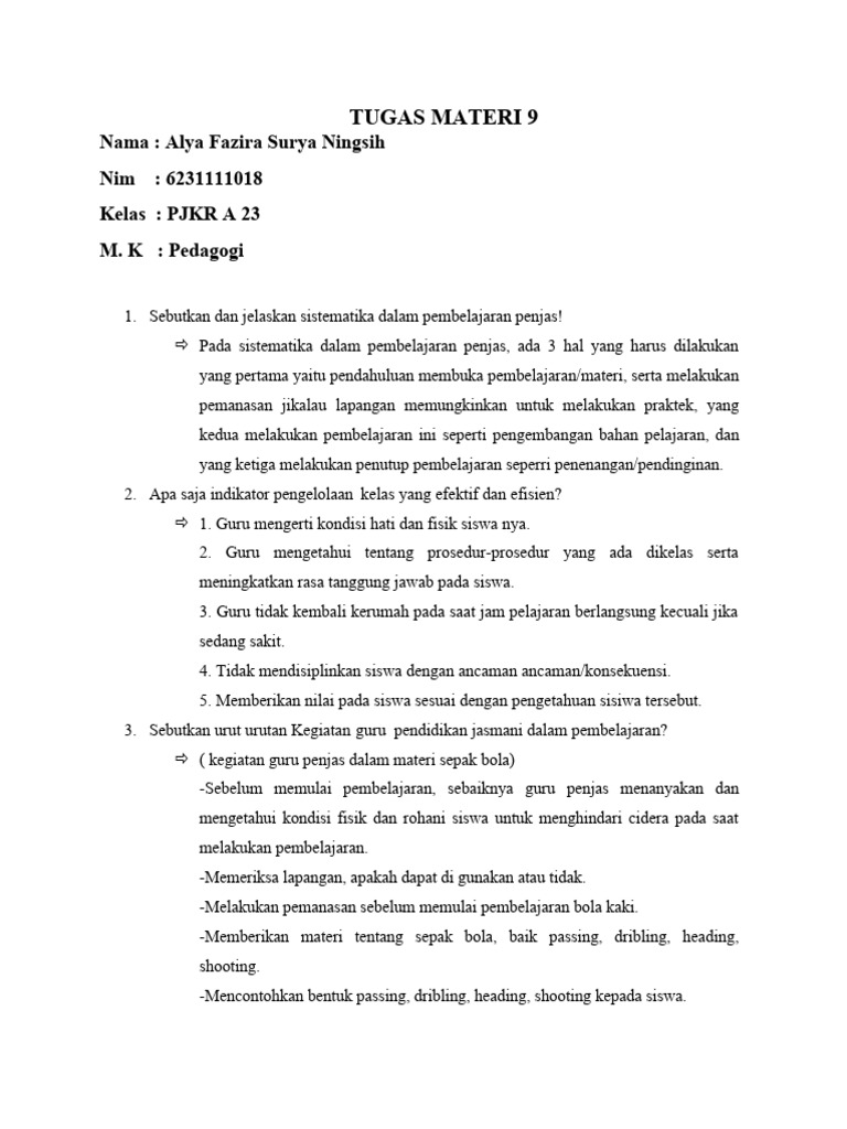 Tugas Materi 9 Alya Fazira | PDF