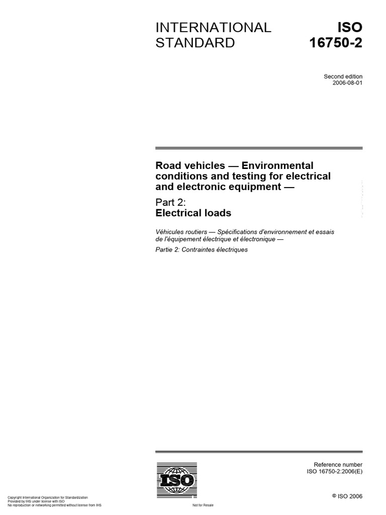 ISO 16750 Part 2 Electrical Load | PDF | Metrology | Materials Science
