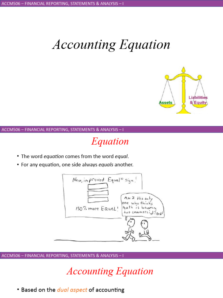 Accounting Equation | PDF | Financial Statement | Business Economics