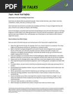 Hand Tool - Risk Assessment | PDF | Risk | Hammer