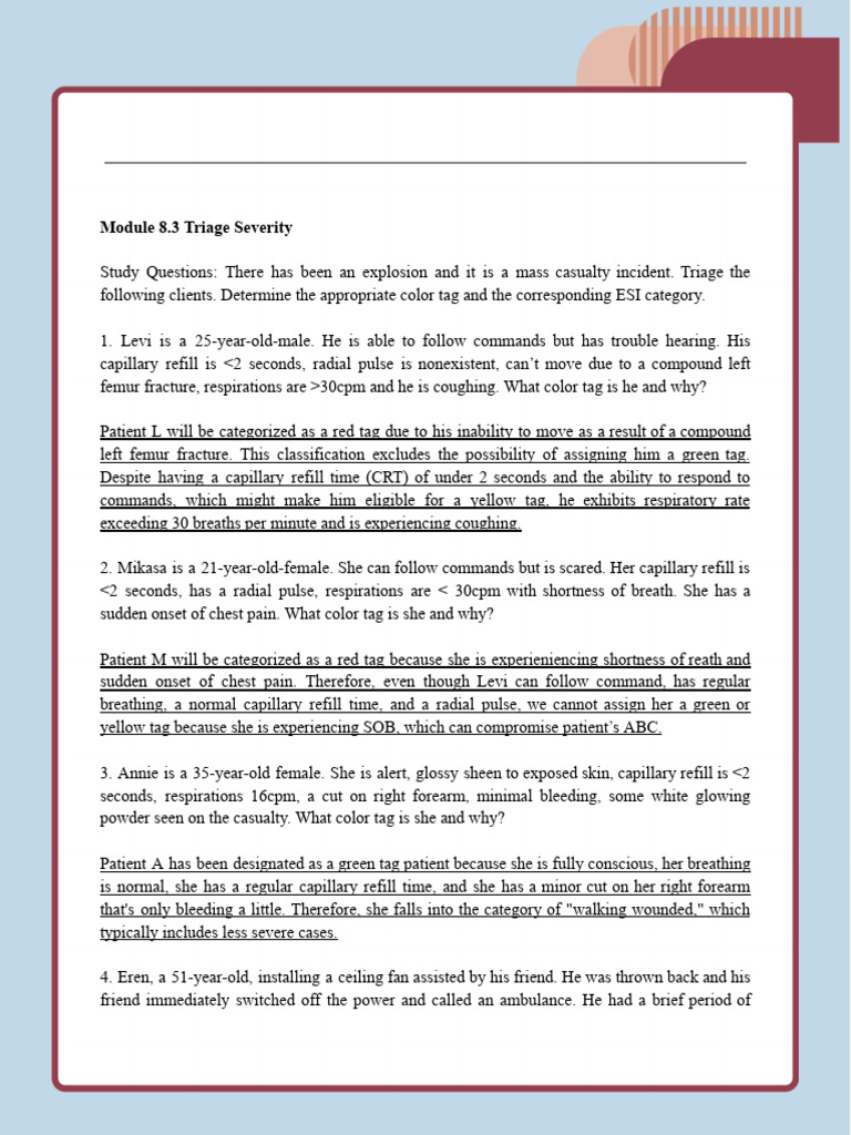 Triage Severity | PDF | Human Diseases And Disorders | Health Care