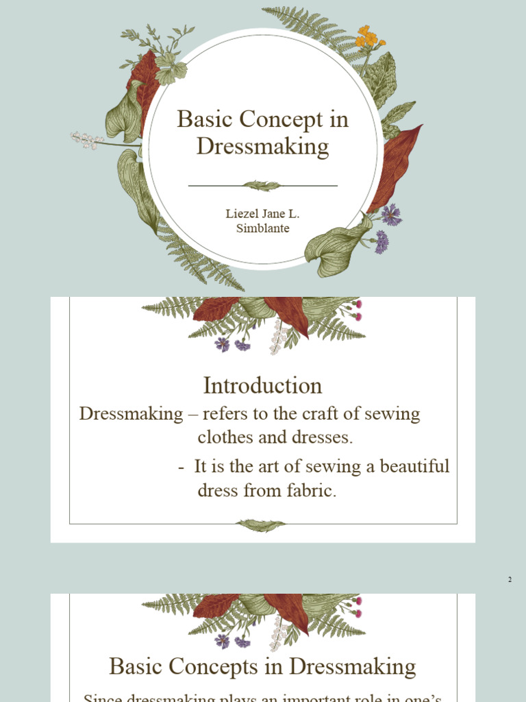 Basic Concept in Dressmaking For Students 3 | PDF | Clothing | Sewing