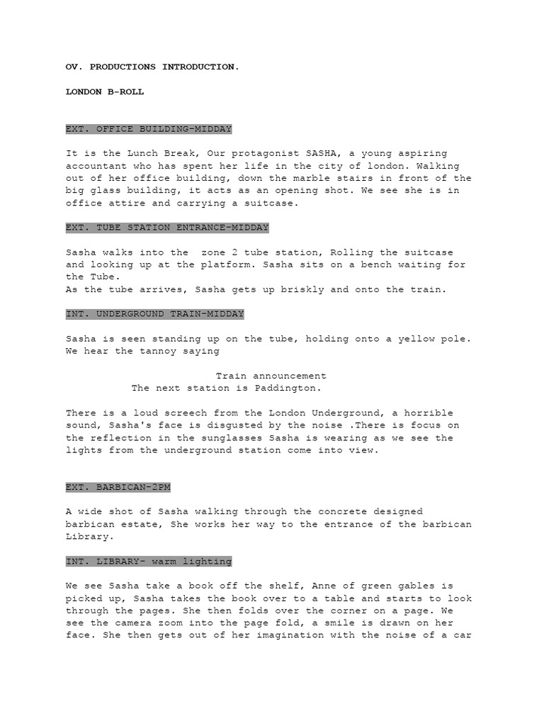 Script For Big City Life 1 | PDF