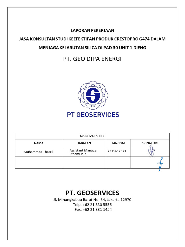 (Geoservices) Laporan Akhir CrestoPro G474 Di PAD 30 Unit 1 Dieng-GDE ...