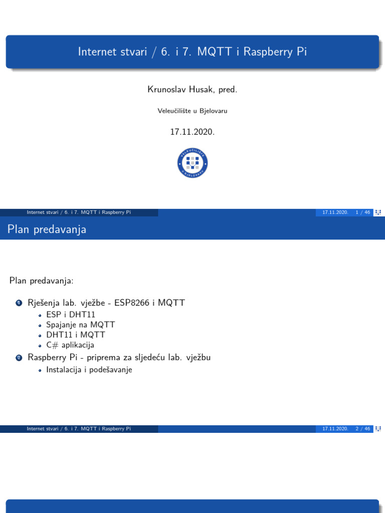 Iot 06 07 I2 Raspberry I MQTT | PDF | Digital Technology | Computer Engineering