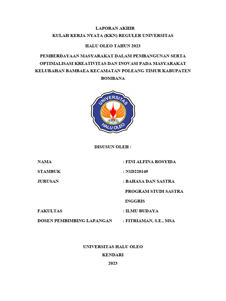 Laporan Akhir Fini | PDF