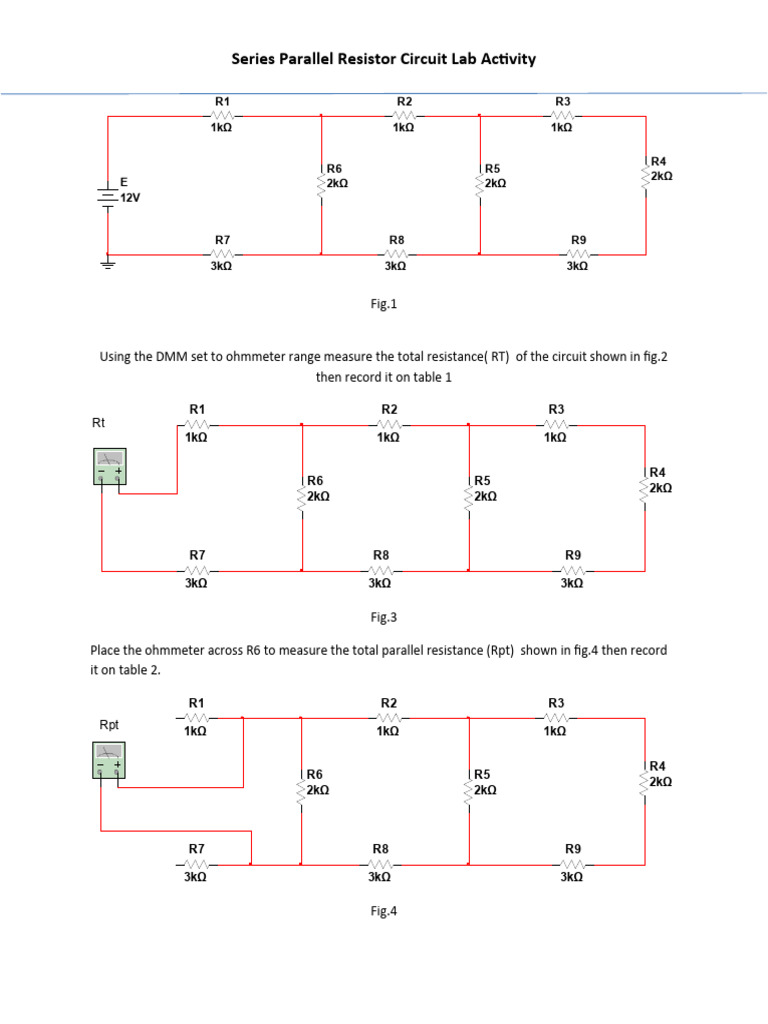Serie Parallel Resistor Circuit Lab Activity4 | PDF | Electrical ...