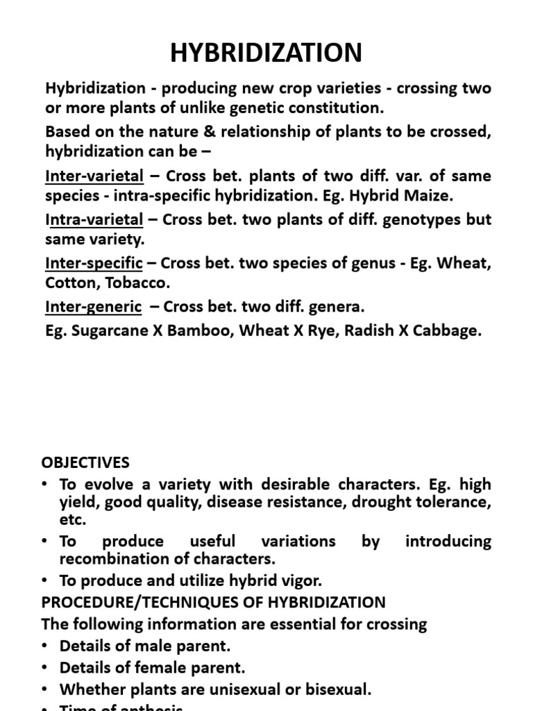 Hybridization | PDF | Hybrid (Biology) | Flowers