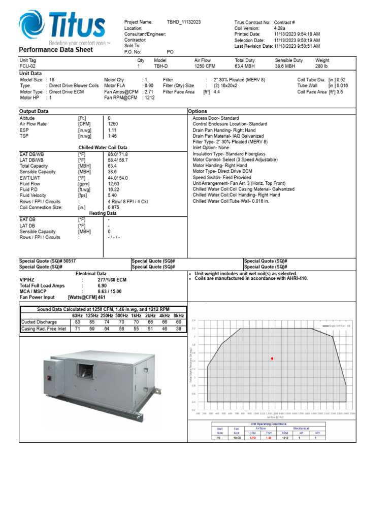 TBHD - 11132023 - Performance Data Sheet-1-2-2 | PDF | Machines | Equipment