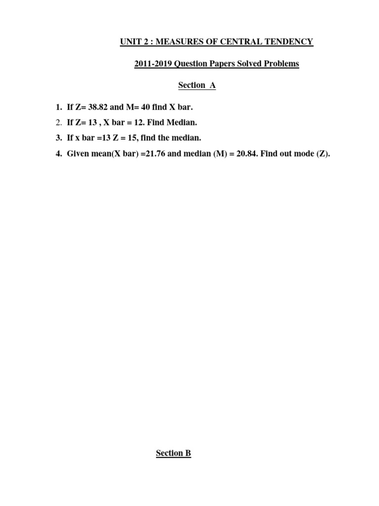 BDA Mean Median Mode Questions | PDF | Arithmetic Mean | Mean
