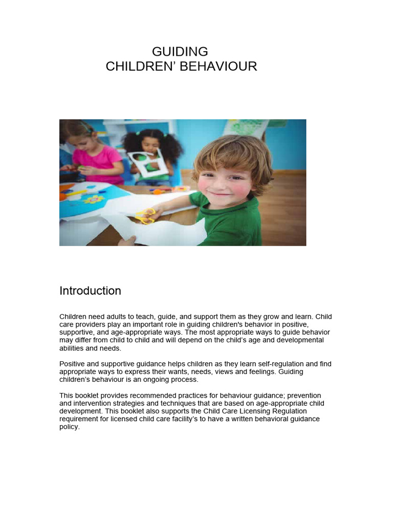 Guiding Child Behavior | PDF | Emotional Self Regulation | Caregiver