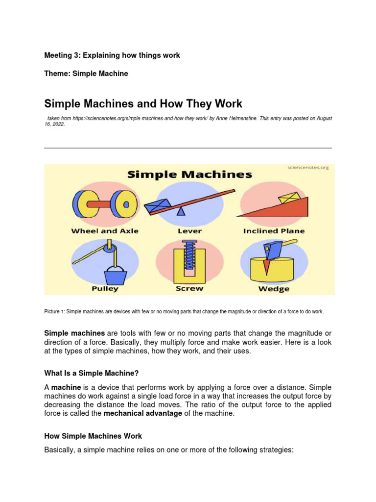 Meeting 3 - Simple Machine | PDF | Machines | Lever