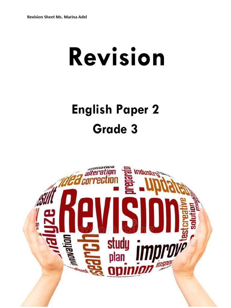 Revision Sheet Paper 2 Grade 3 | PDF | Verb | Grammatical Number