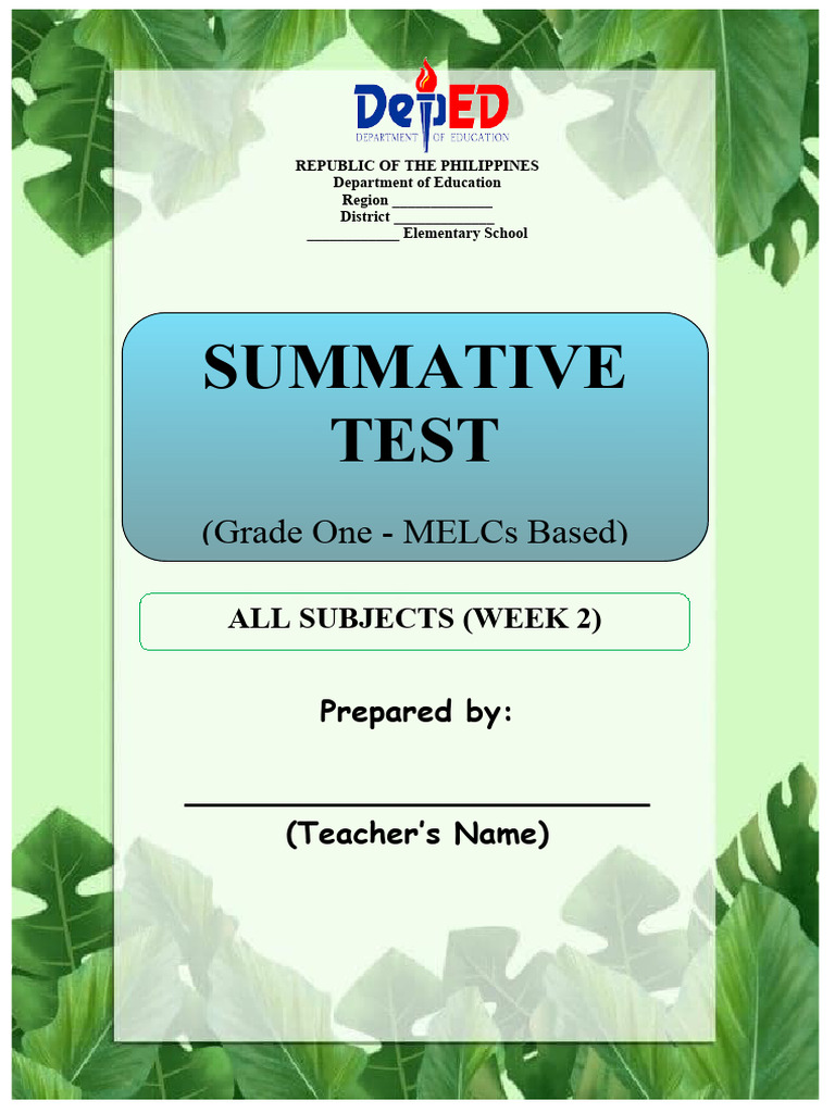G1q2w2-Summative Test With Tos-Ak-All Subjects | PDF