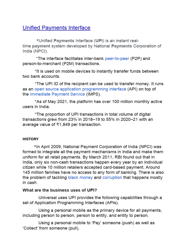 Unified Payments Interface | PDF | Information Technology | Personal ...
