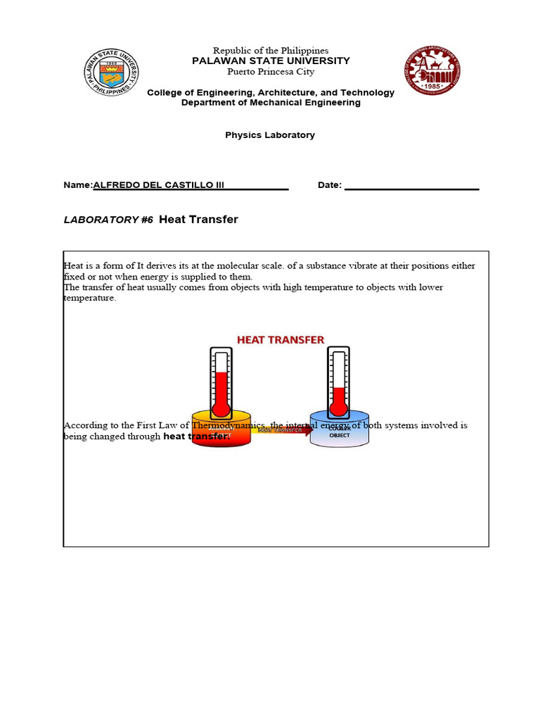 Heat Heat Transfer Lab 6 New | PDF | Electrical Resistivity And ...