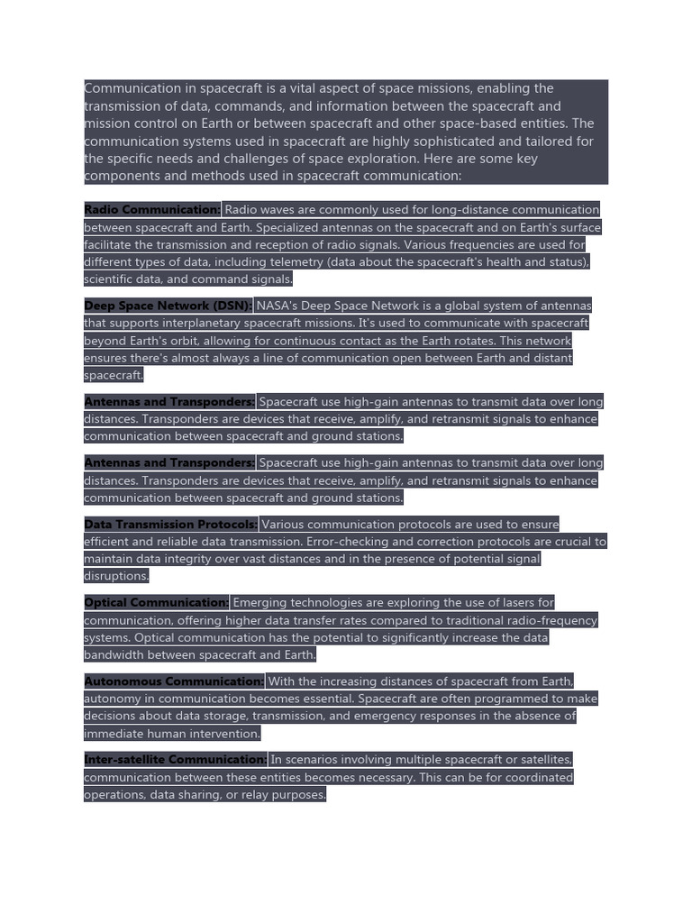 Comms General | PDF | Telecommunications | Nasa Deep Space Network