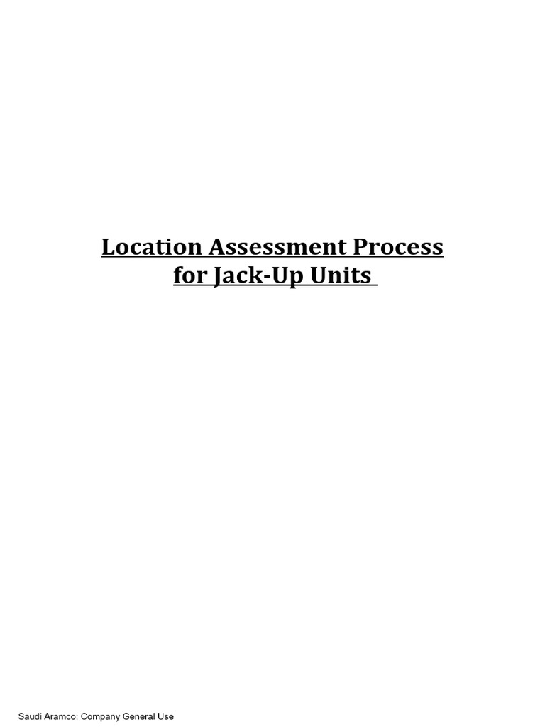 Jack Up Unit Location Assessment | PDF | Risk | Geotechnical Engineering