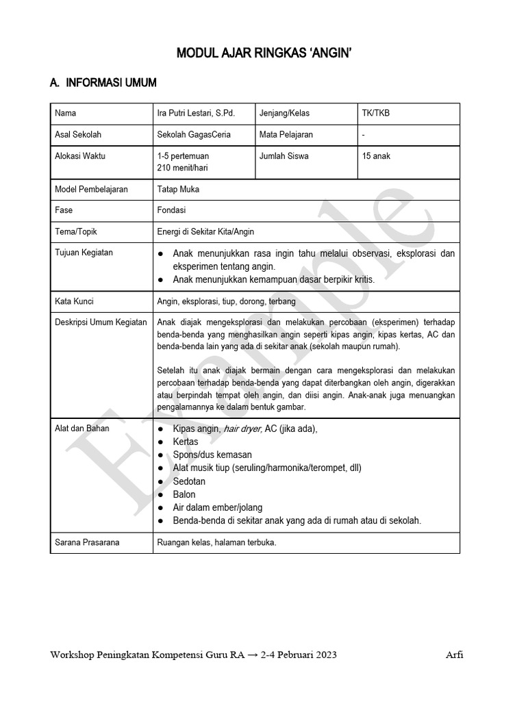 Modul Ajar Angin | PDF