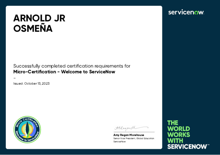 Micro Certification Welcome ServiceNow | PDF