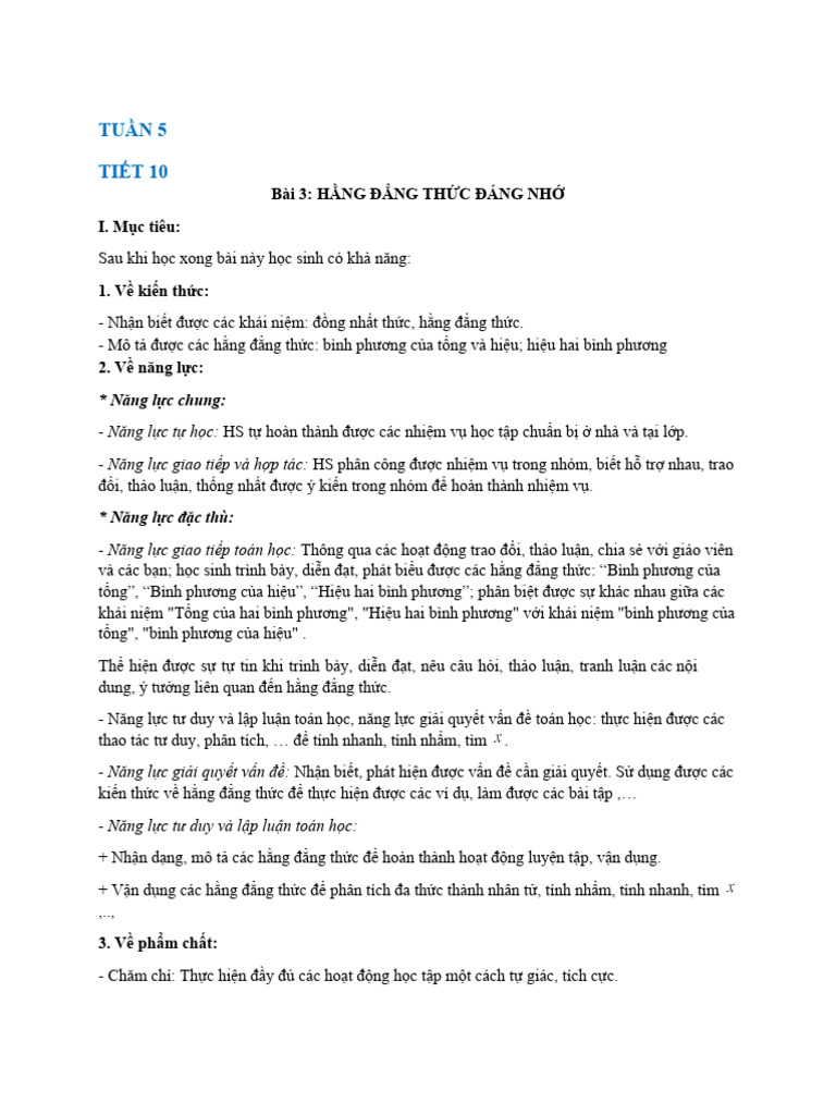 DS8 Chinh Khoa - Tuan 5-10 | PDF