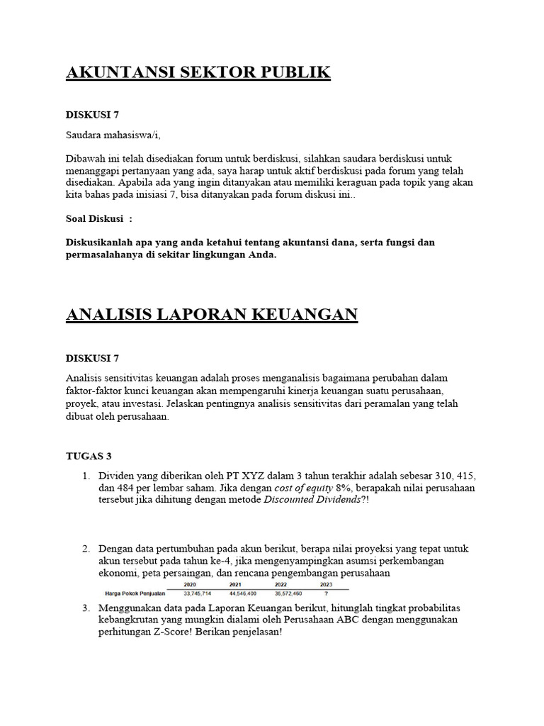 Soal Diskusi 7 Dan Tugas 3 | PDF