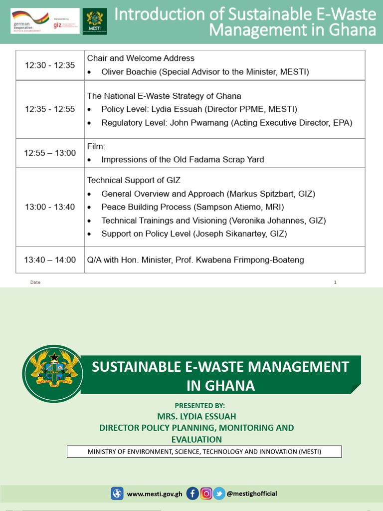 1 - WS - Ghana e Waste Management All Ppts - 230906 - 164325 | PDF ...