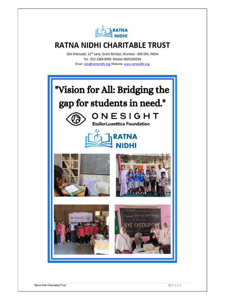 Vision Project by Ratnanidhi Charitable Trust | Download Free PDF ...