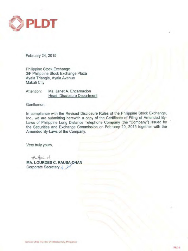 PLDT Amended by Laws | PDF