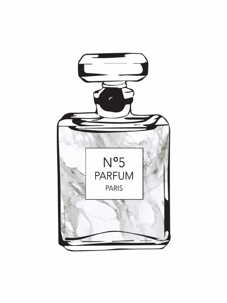 Free Printable Perfume Bottle Marble Wall Decor | PDF