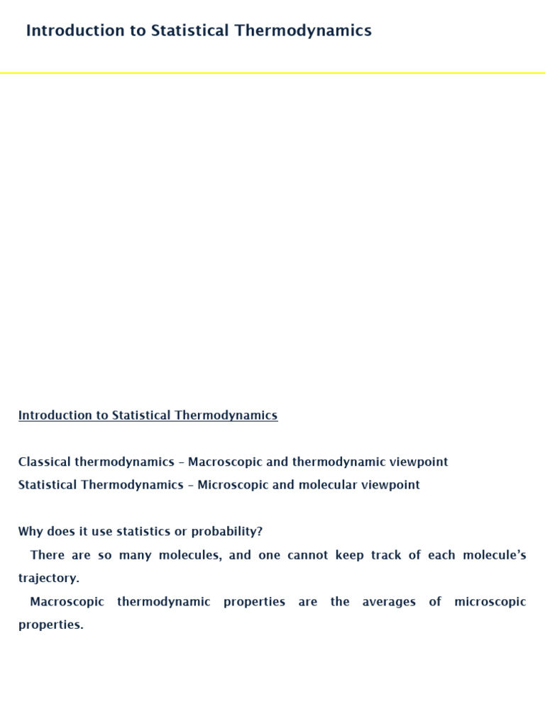 Smith Thermo CH 5 Introduction Statistical Mechanics | PDF | Applied ...