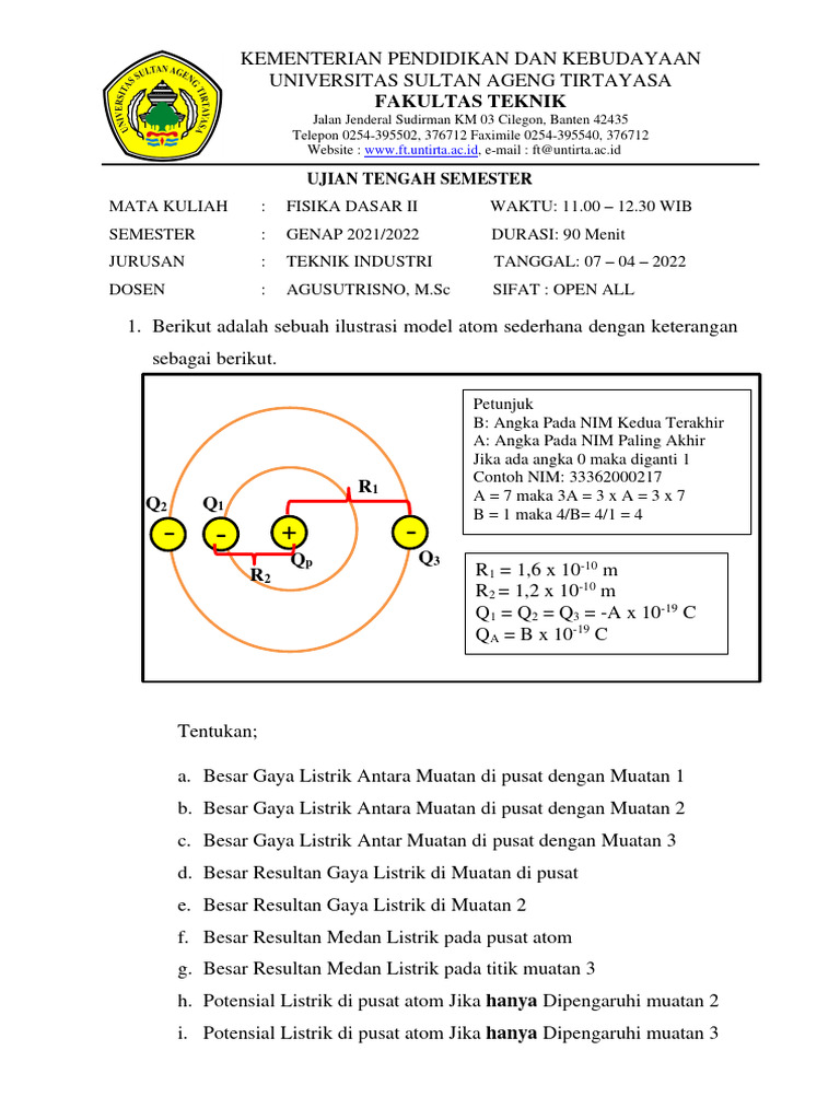 UTS Teknik Industri Fisdas II 2022 PDF | PDF | Metode & Bahan Ajar | Teknologi & Rekayasa