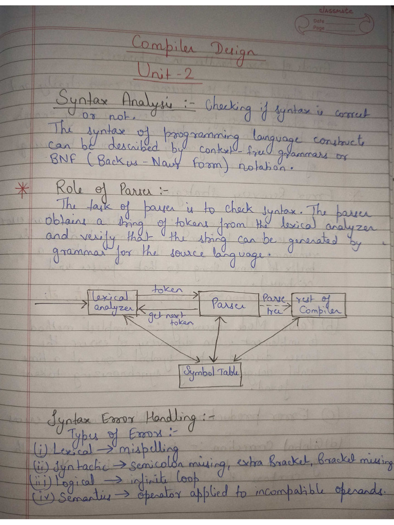 Compiler Design Unit-2 | PDF