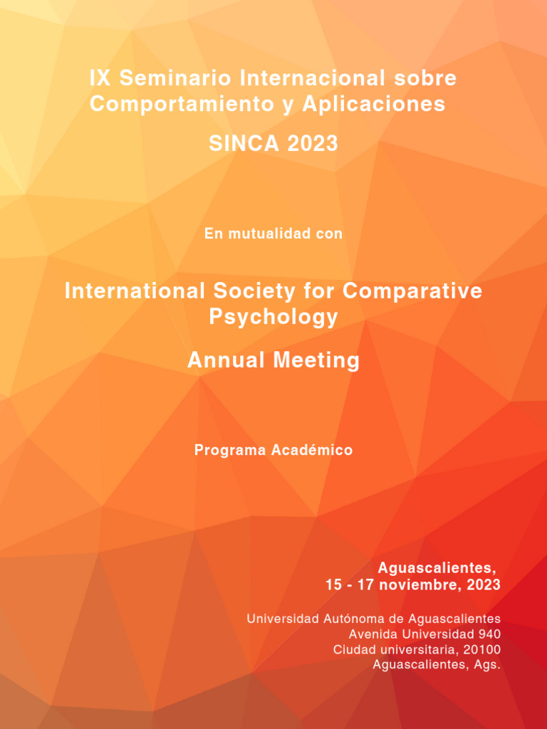 IX Seminario Internacional SINCA 2023 | PDF | Sicología | Evaluación