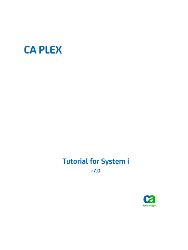 CA Plex Tutorial System ENU | PDF | Object (Computer Science) | Data Model